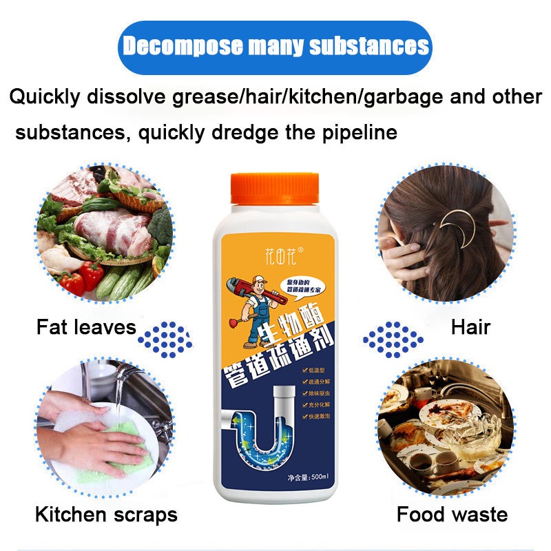Pipe Dredging Agent Dissolve blockage Toilet Sink Unclog Cleaner ...
