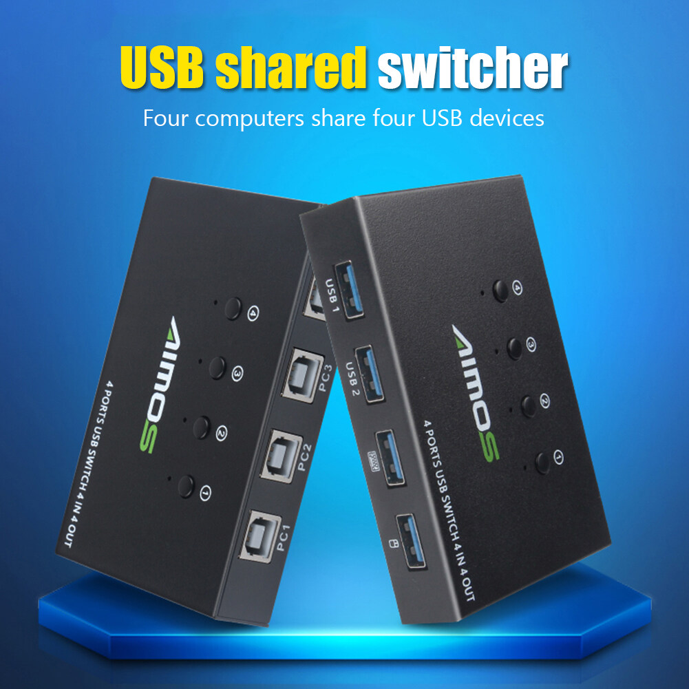 Professional 4 Ports KVM USB Switch 4 in 4 out Switcher for Keyboard ...