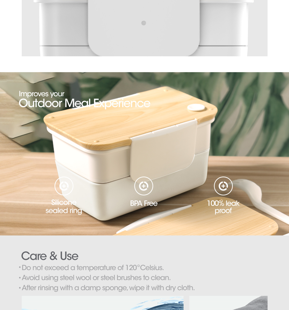 SLIQUE Persona Lunch box w/ PP Spork Included | Compartment 1200ml BPA ...
