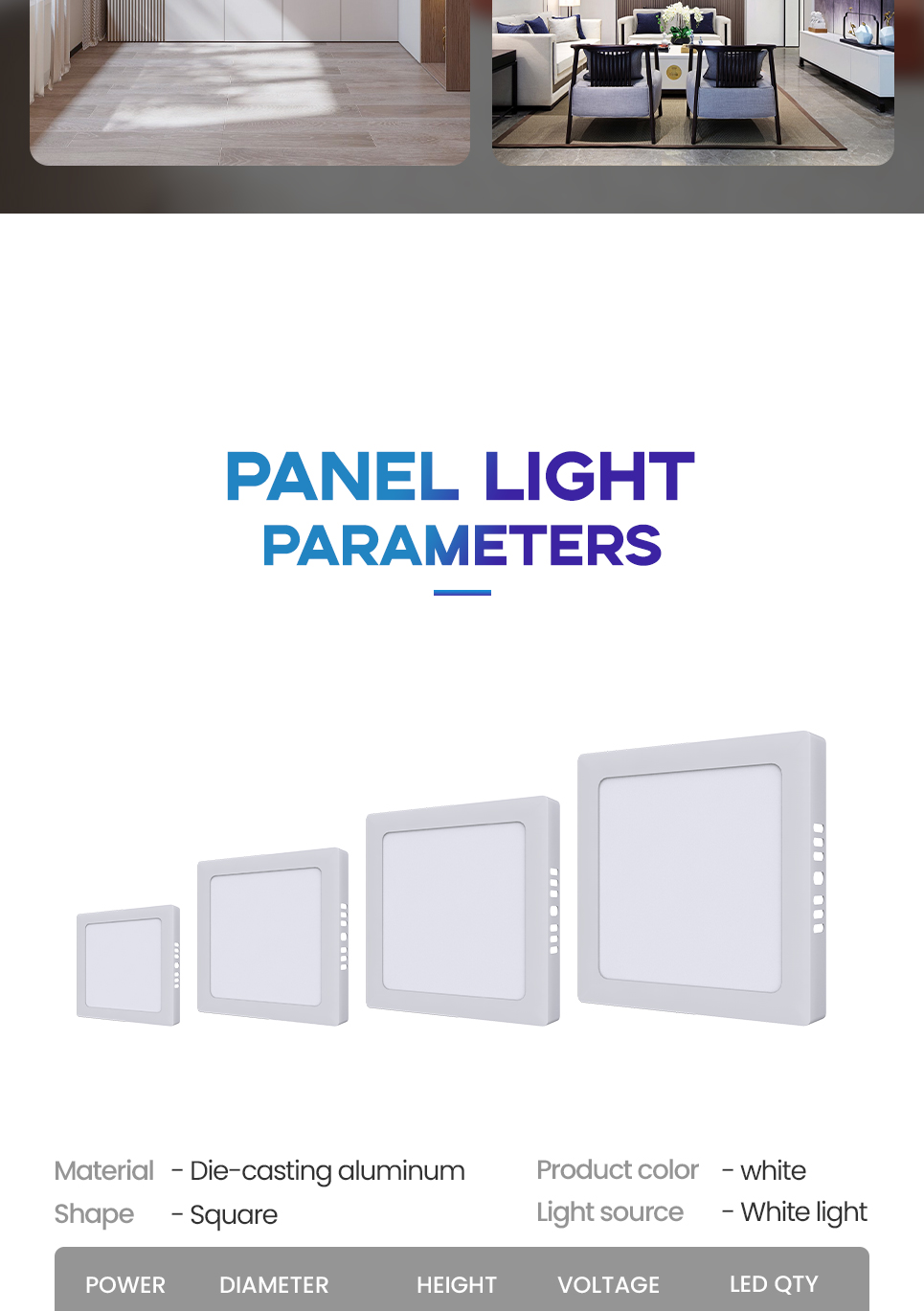 RONG RIVER 24W 18W 12W 6W Square Pin Light LED Ceiling Surface ...