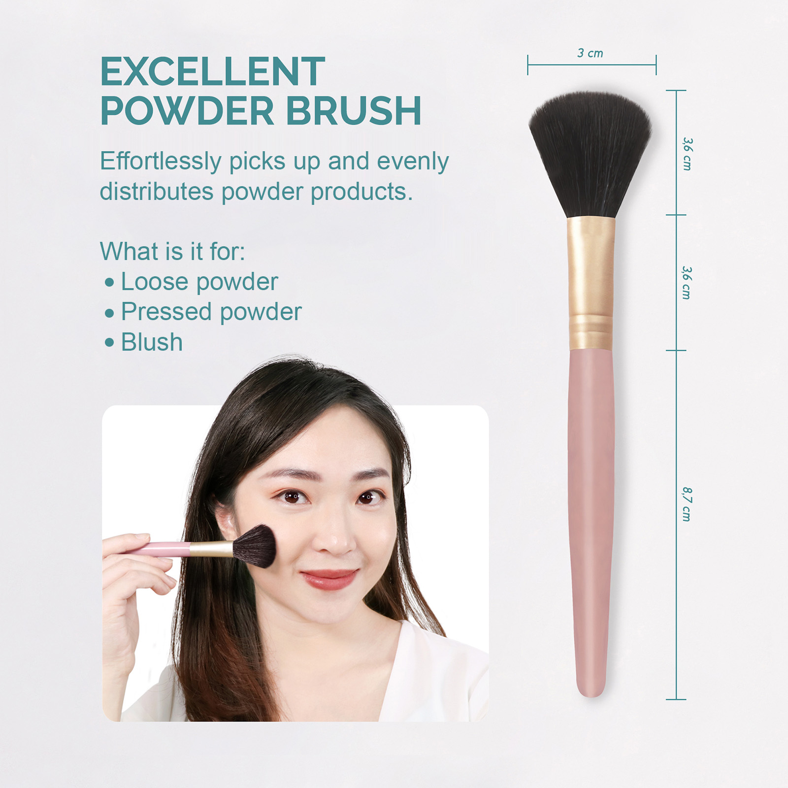 GLAMFIX Excellent Brush Set | Eyeshadow, Eyebrow & Powder Makeup ...