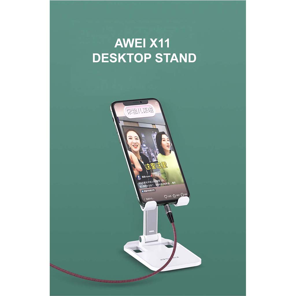 Awei X11 Adjustable Desktop Mobile Phone and Tablet Foldable Holder ...