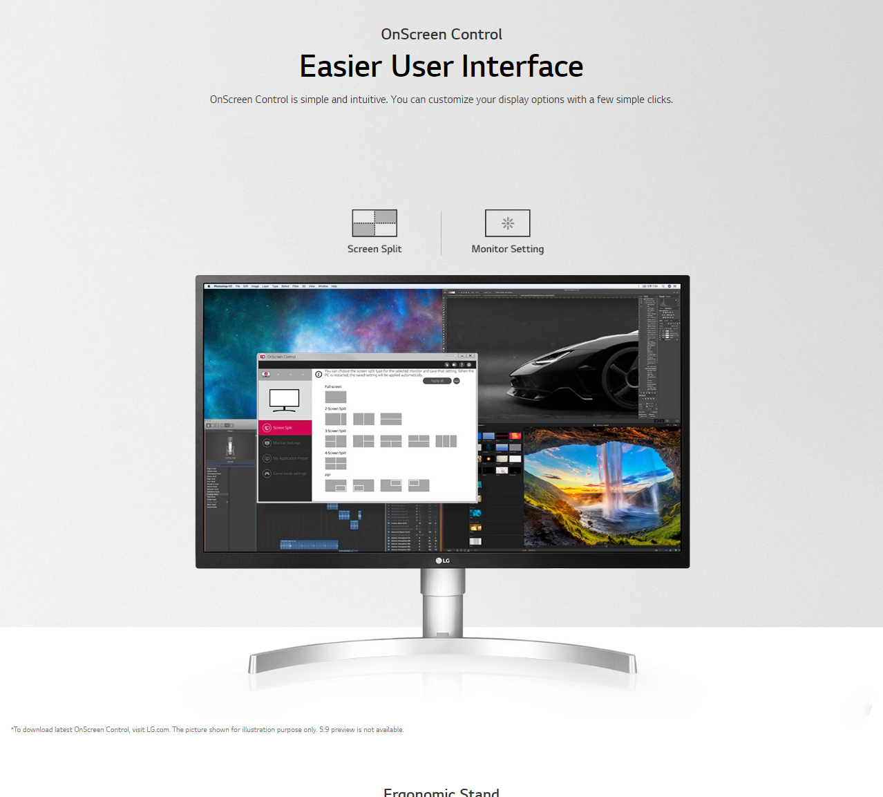 LG 27UL550-W 27" IPS LED 60Hz 4K UHD HDR Monitor Ergo Stand, HDMI ...