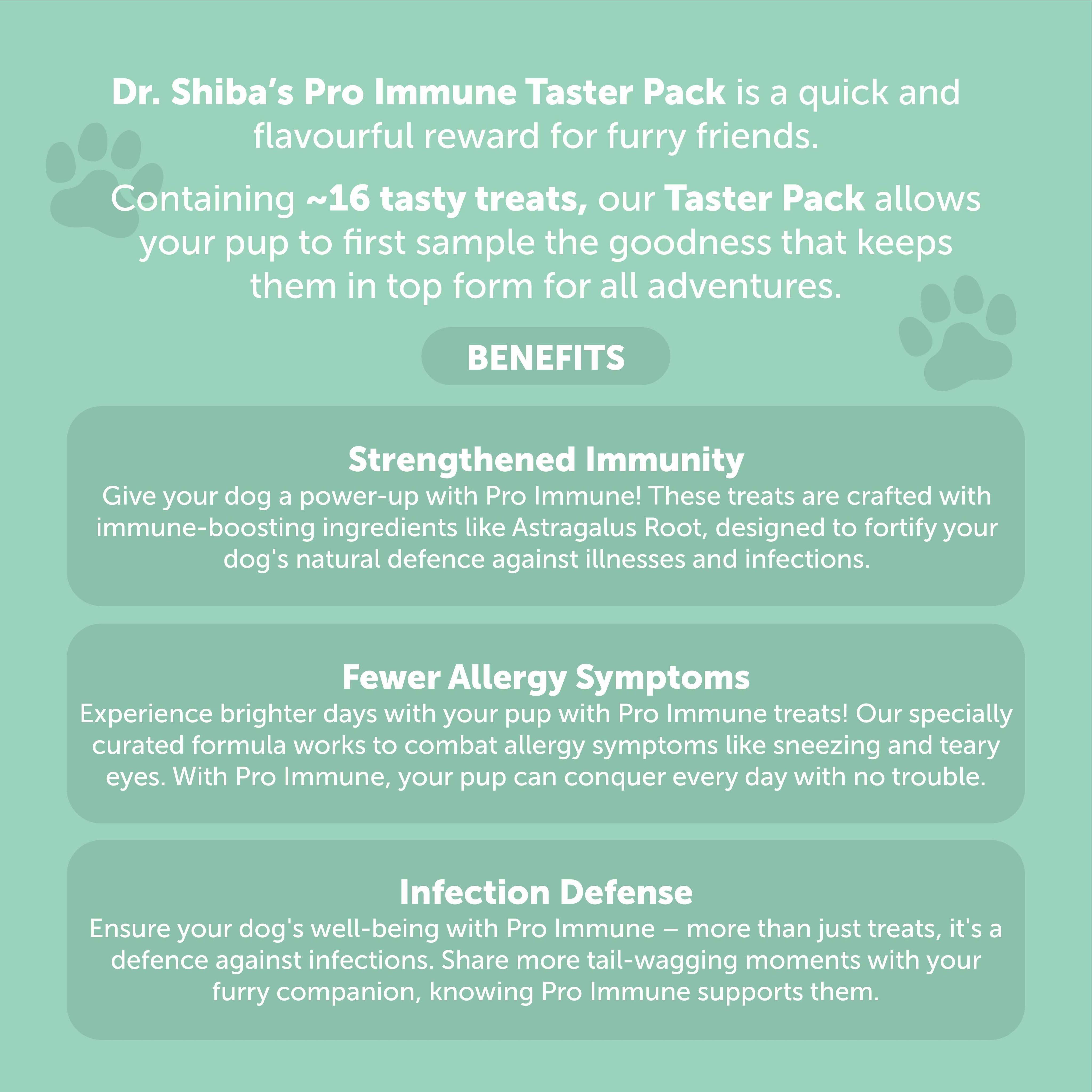 Dr. Shiba Taster Pack Pro Immune x 2 Happy Tummy x 2 Beef 40g Dog ...