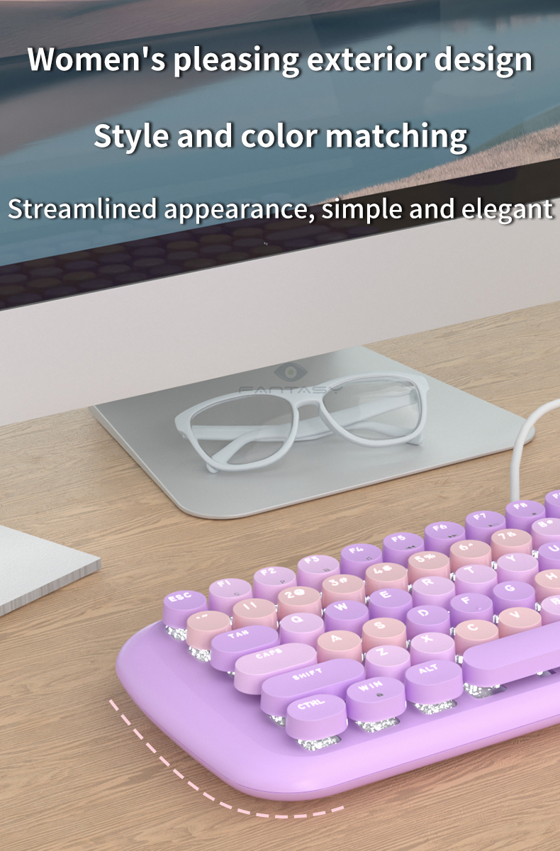 MOFII New Version CANDY M Wired White Light Mechanical Keyboard with 10 ...