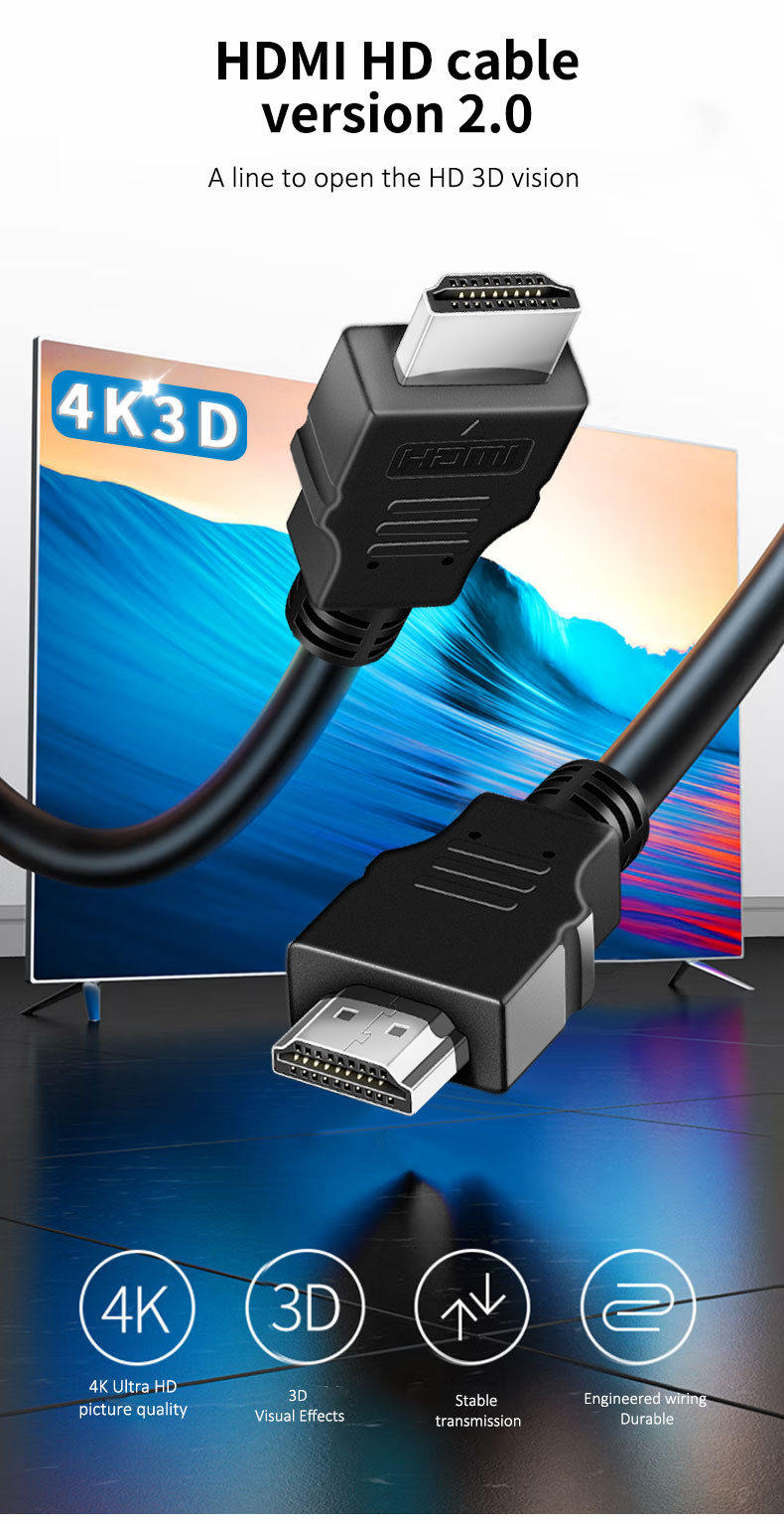 HDMI To HDMI Cable 1.5m / 3m / 5m High Speed HDMI Cable Full HD 1080p ...