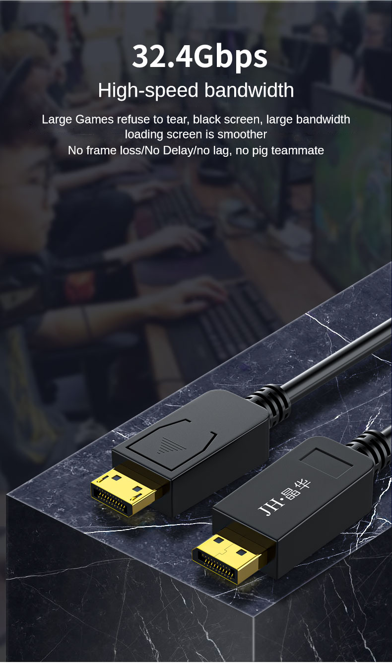 4K DP Cable Male to Male Ultra HD Video Cable 1080P 240Hz DP Gaming ...