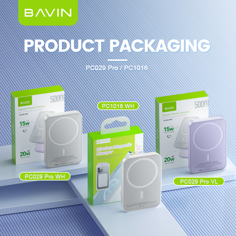 BAVIN PC029P 5000mAh / PC1016 10000mAh Wireless Magnetic Powerbank Fast Charging w/ Magnetic ...