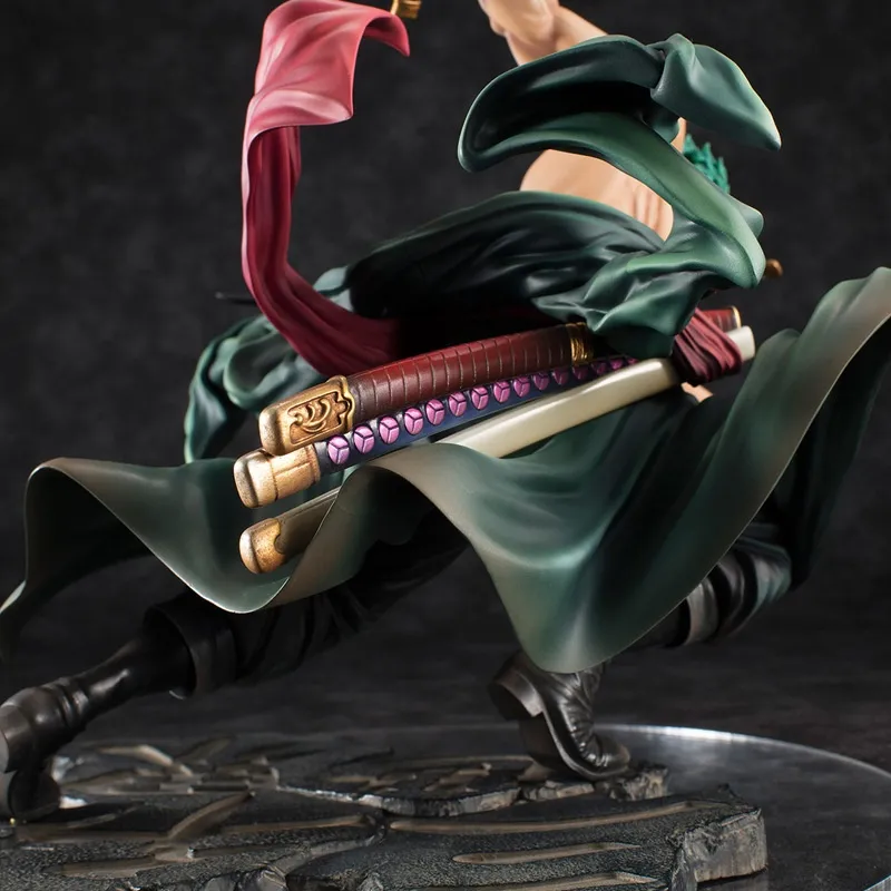 23*25CM Roronoa zoro Model Anime One Piece Figures Threeknife Fighting ...