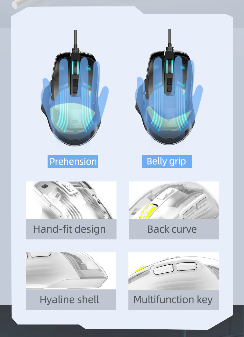 Zeus GD-800 Transparent LED Gaming Mouse Wired Mouse | Shopee Philippines