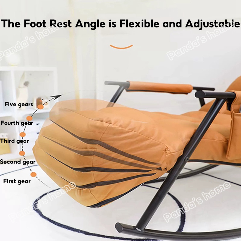 【Adjustable】Lazy Rocking Chair Leisure Reclining Chair Lazy Sofa Lounge ...