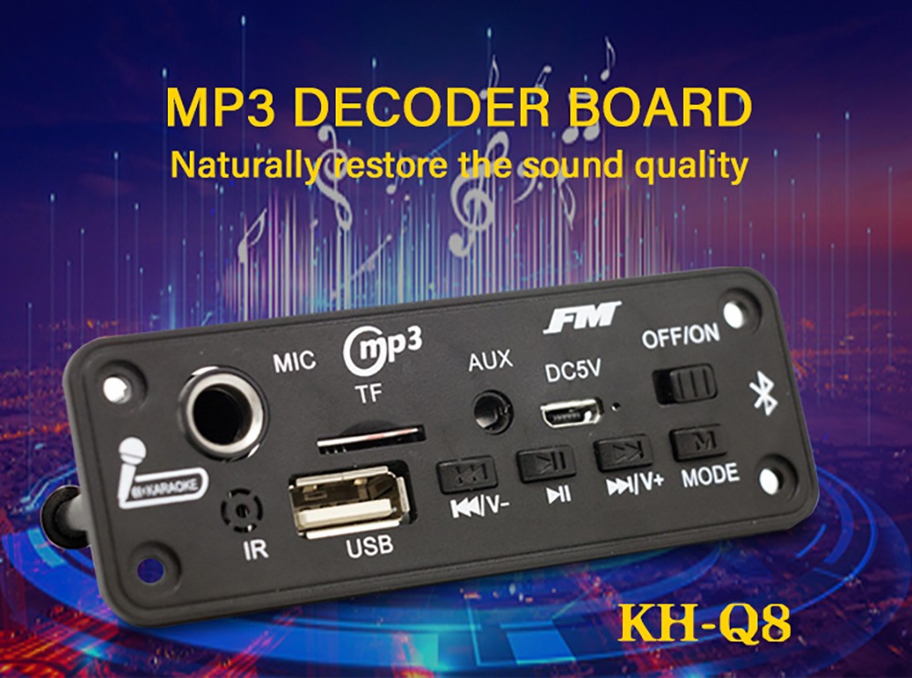 Wireless Bluetooth 5.0 Decoder Board DC 9V 12V MP3 Audio Module USB TF Radio with Audio ...