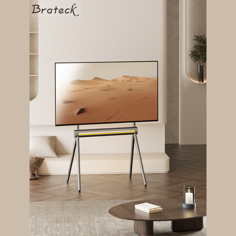 Brateck FS21 46F 01 Easel Floor TV Stand with Felt Shelf Modern Design ...