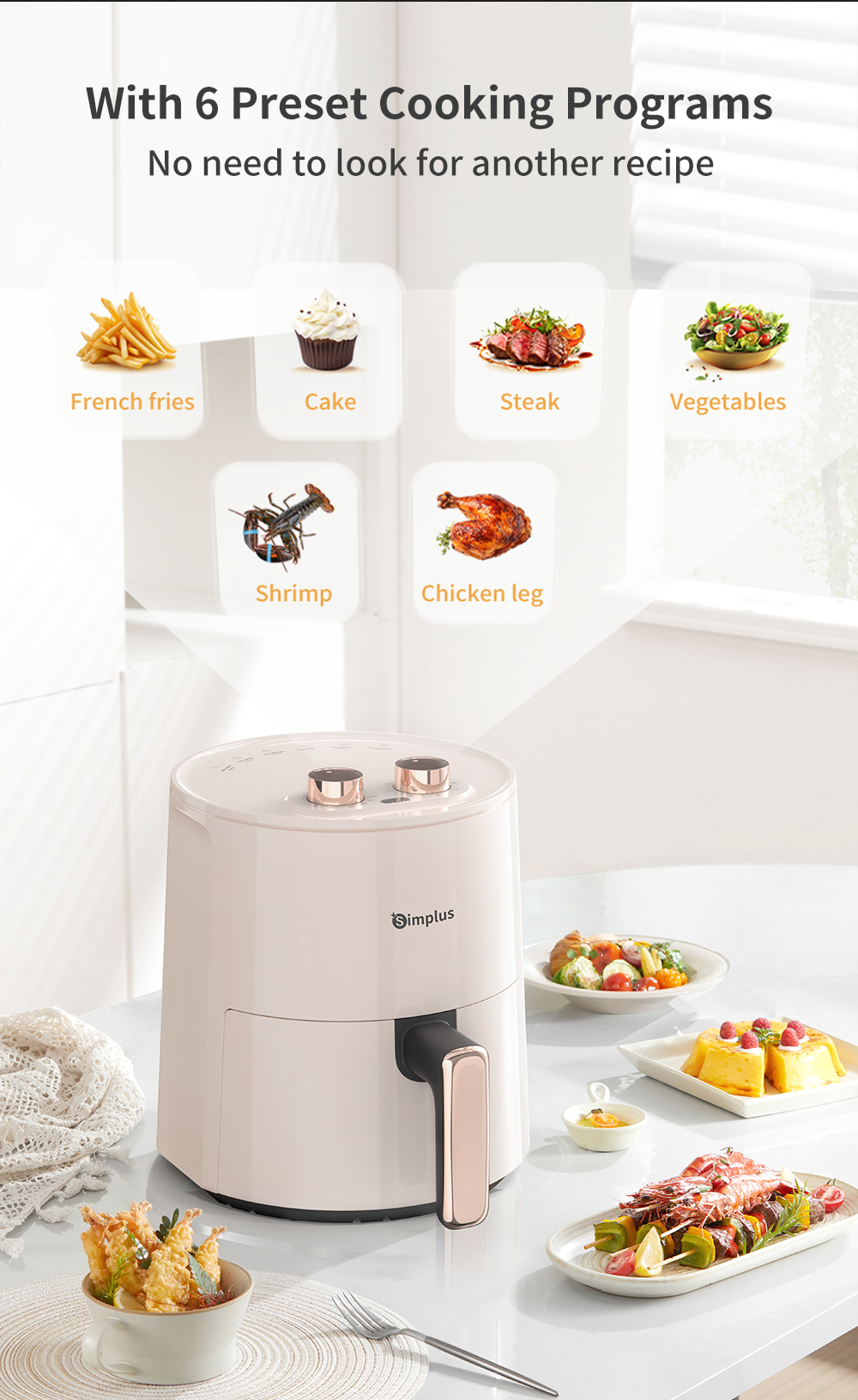 INSSA x Simplus Air Fryer 4L Multi-functional Fryer Electric Oven Oil ...