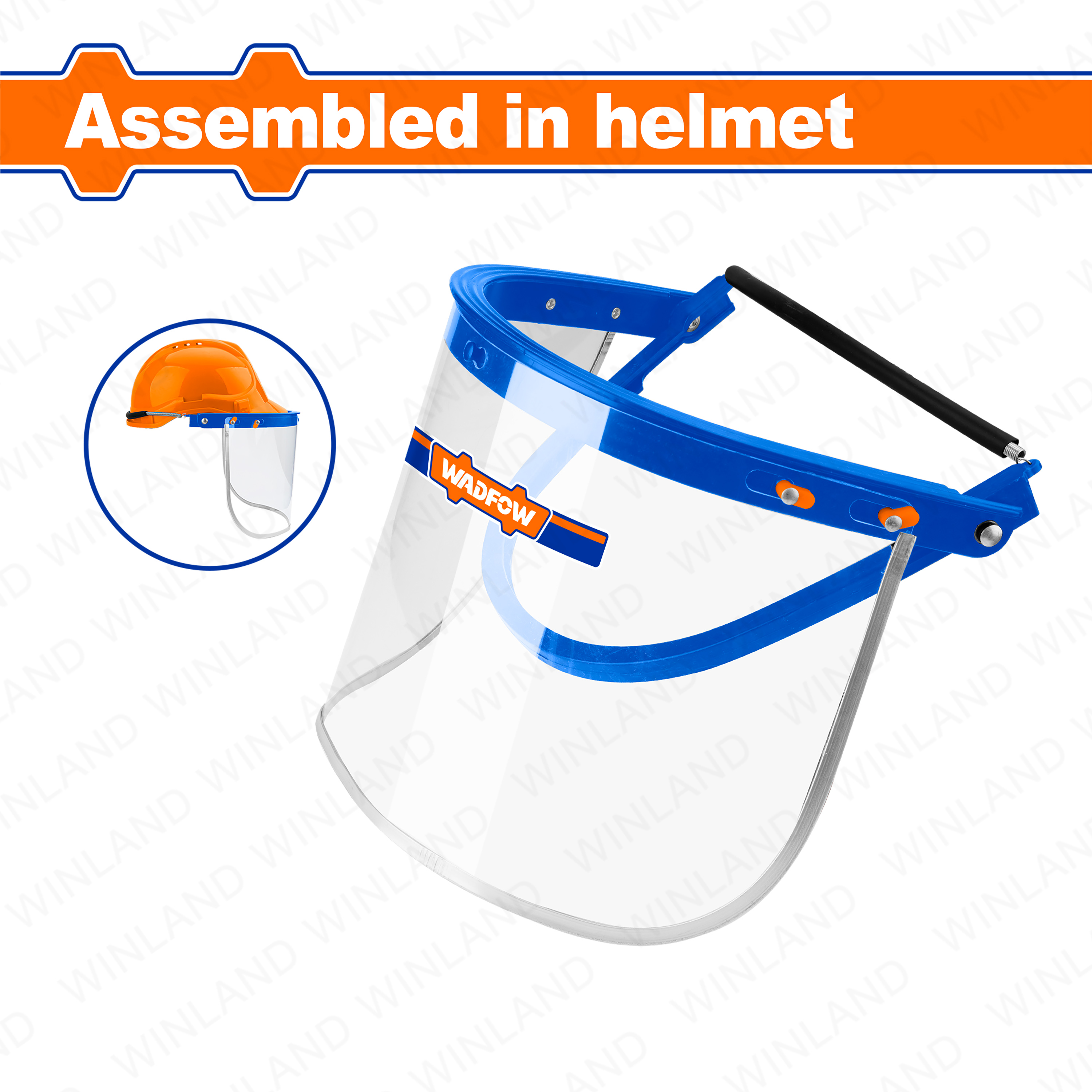 Wadfow by Winland PP Shell PVC Assembled in helmet Face Shield Mask ...