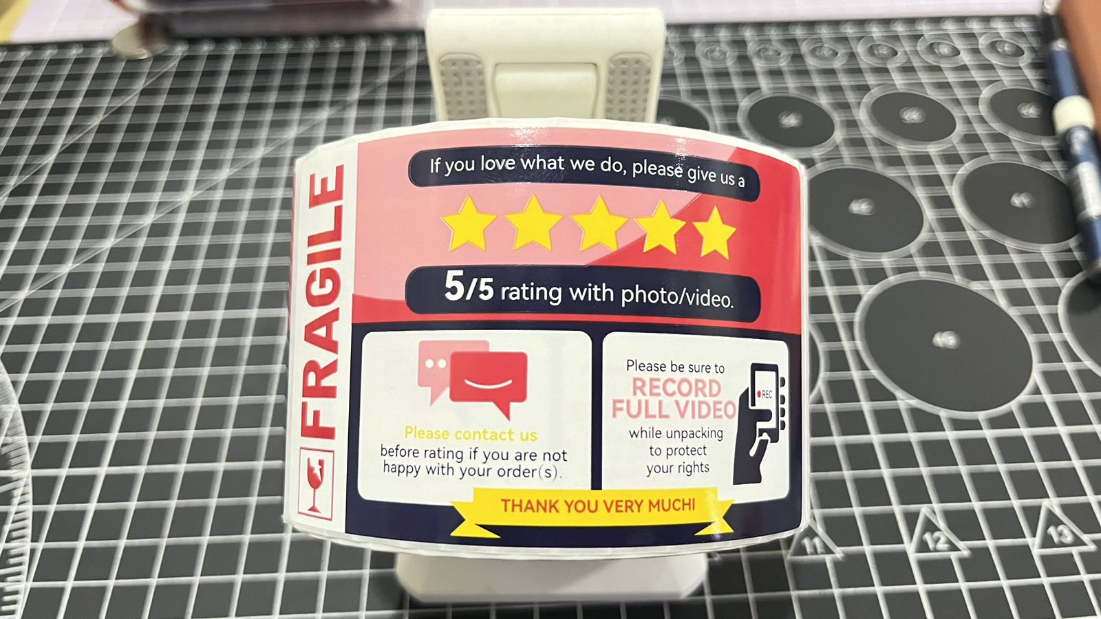 NEW! 500pcs Fragile Return Refund Policy Sticker 5-STAR RATING No Video ...