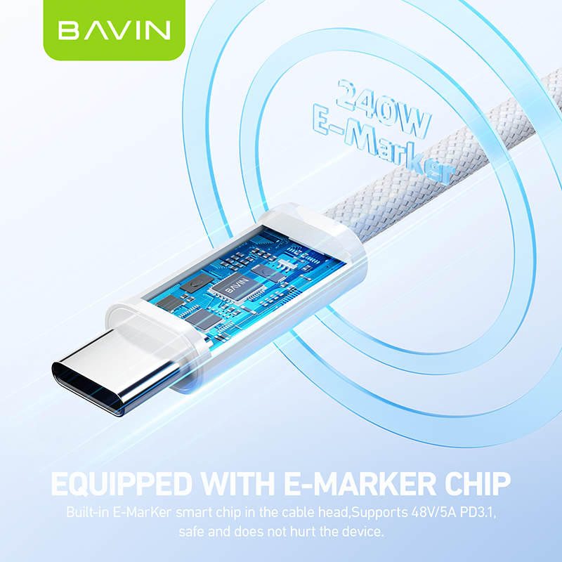 BAVIN CB326 PD3.1 240W 5A/48V USB C to USB C Cord 2 Meter Fast Charging ...