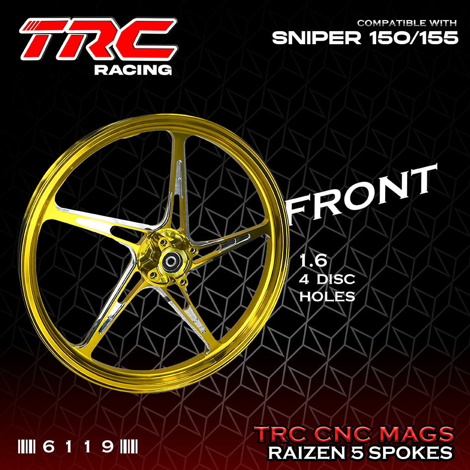 TRC CNC Mags Raizen 5 Spokes 1.6 x 1.85 x 17 Sniper 155/150 6119 ...
