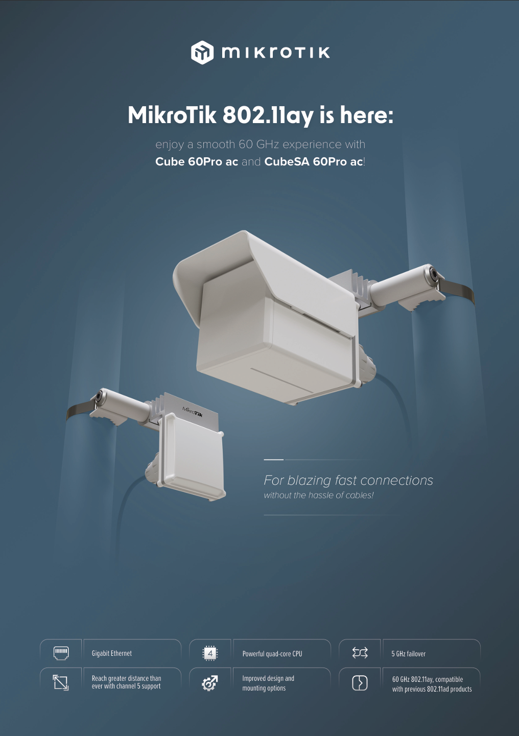 MikroTik Wireless Wire Cube Pro - Pair of 60Ghz High-speed Point-to ...