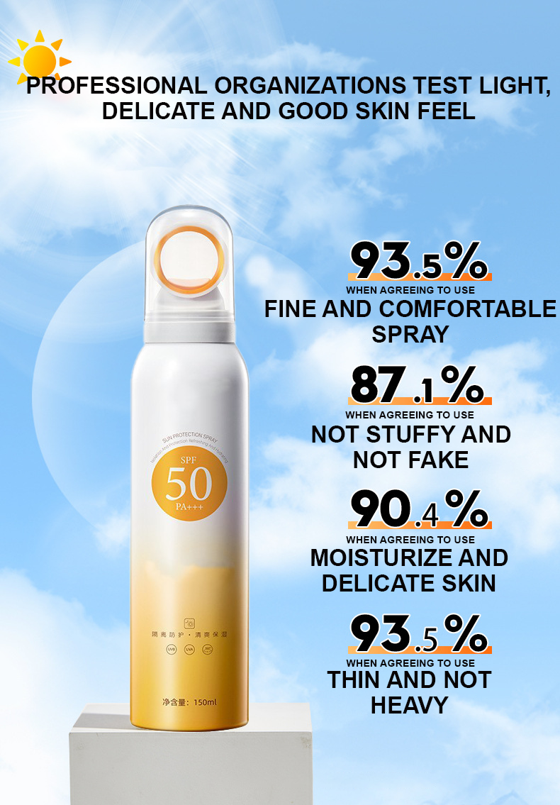 150ml Sunblock Mite Spray Sunscreen Spray for Face Waterproof All Day ...
