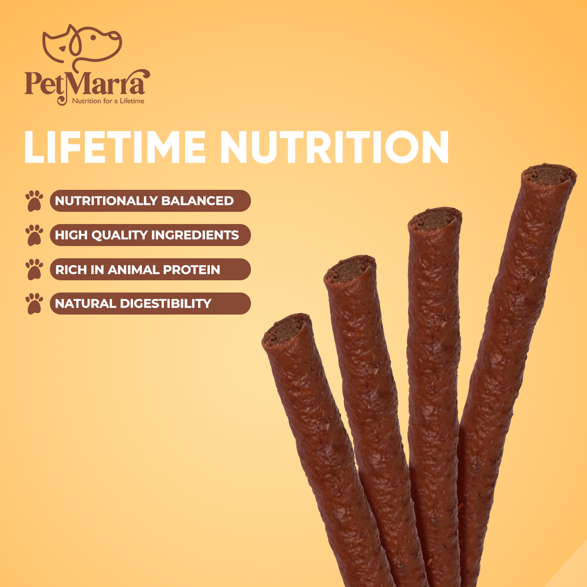 PetMarra Treat Sticks Dog Treats Bacon Beef Lamb Banana Milk Blueberry ...