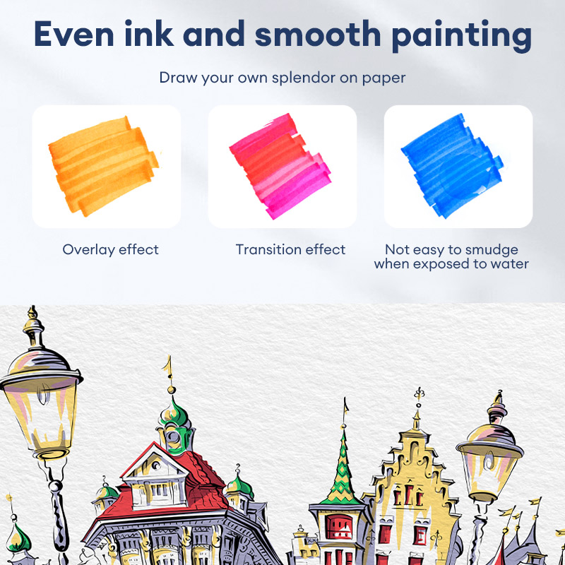 Finenolo by Deli Marker Pen 30/40/60/80 Colors Alcoholic Marker School ...