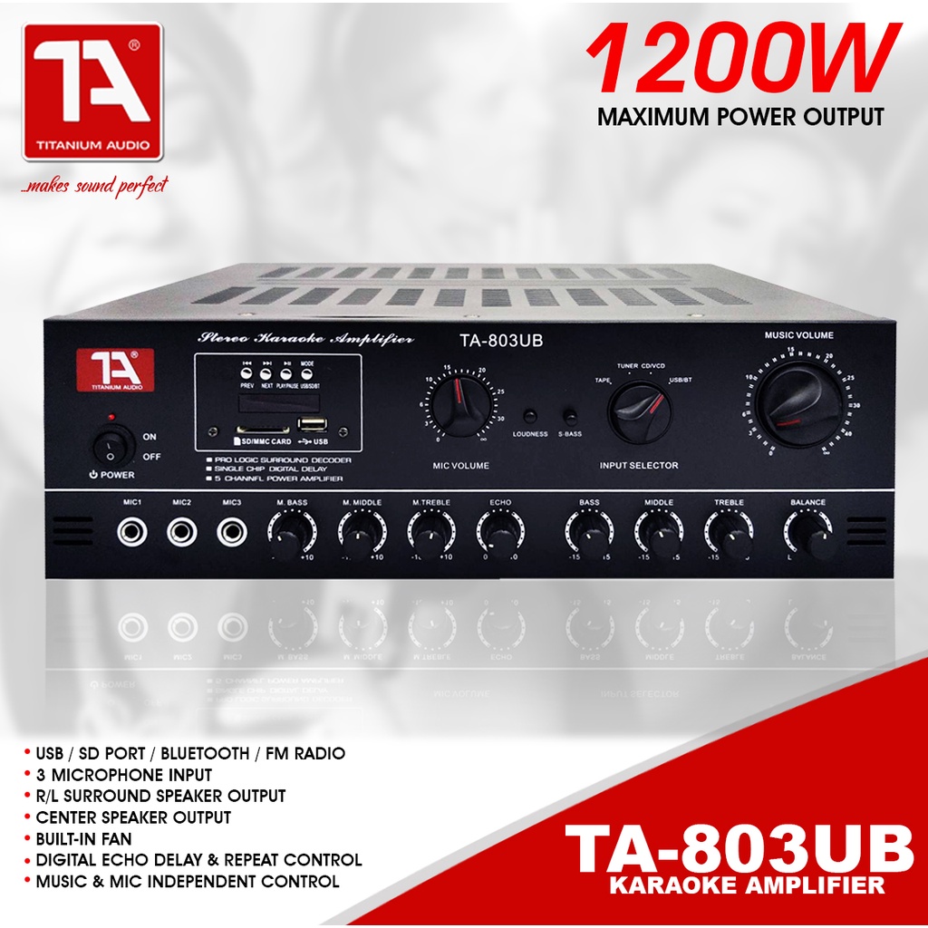 Titanium Audio by Winland 1200W/1500W Karaoke Amplifier USB / SD Port ...