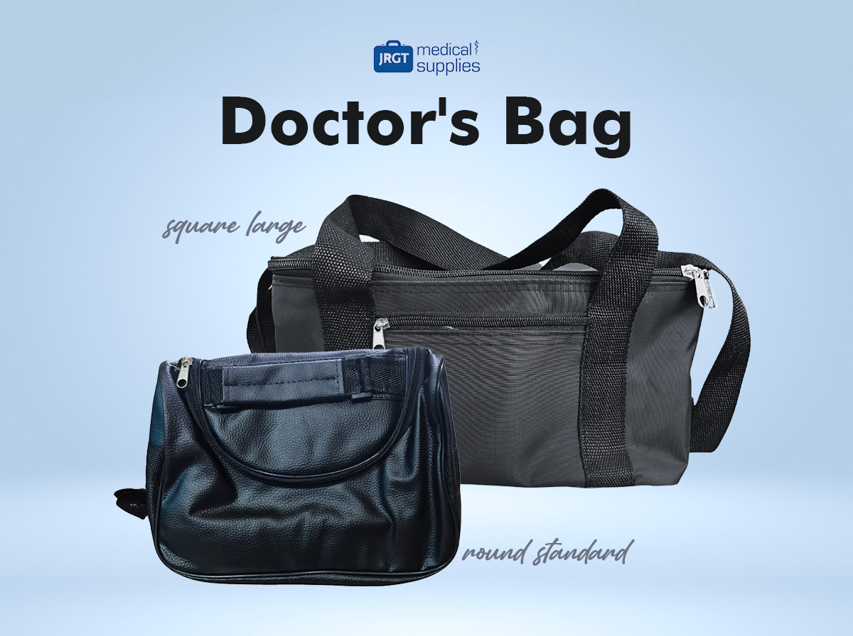 Doctor's Bag / OB Bag / Medical Sling Bag (Black Leather) | Portable ...