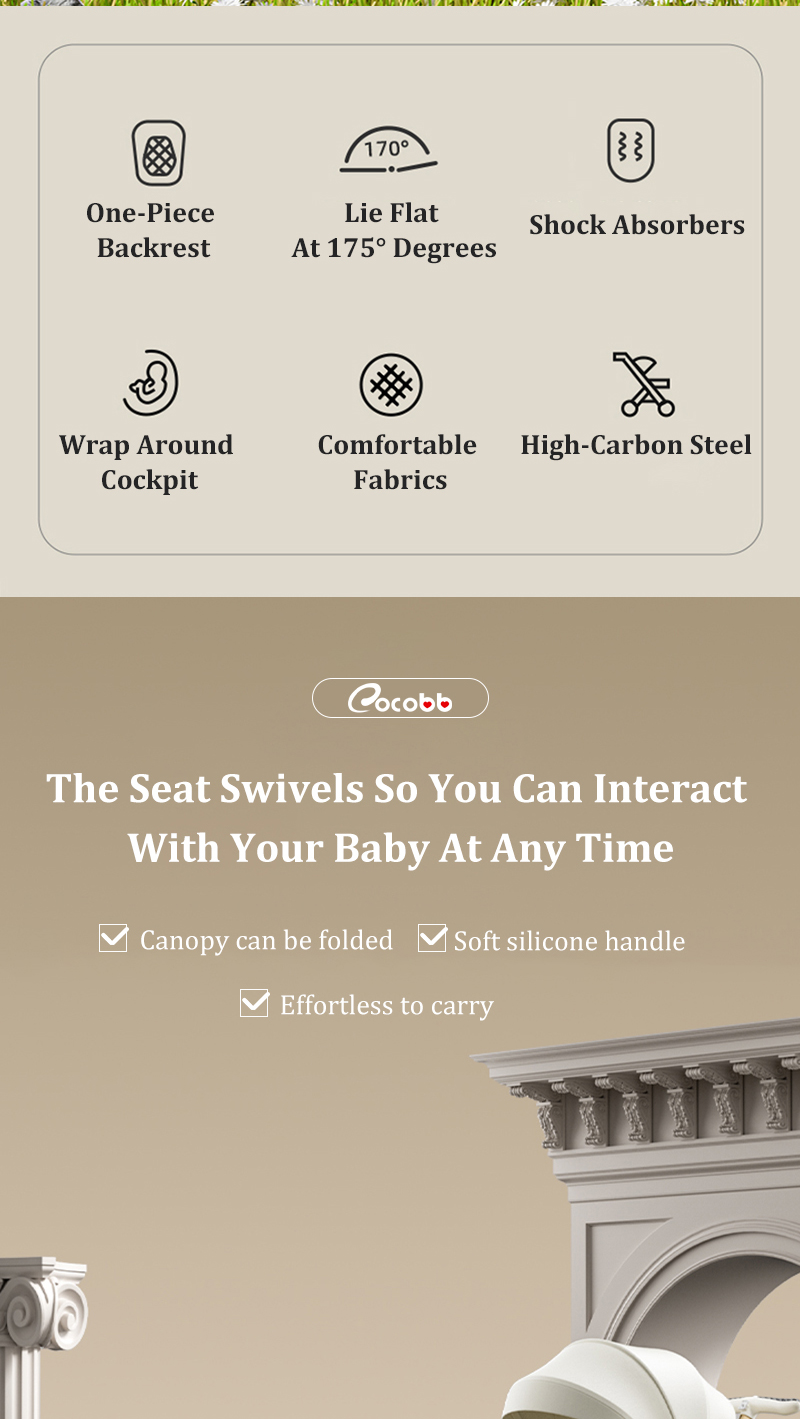 COCOBB Baby Stroller Rotates 360° Can Sit And Lie Down Convenient ...