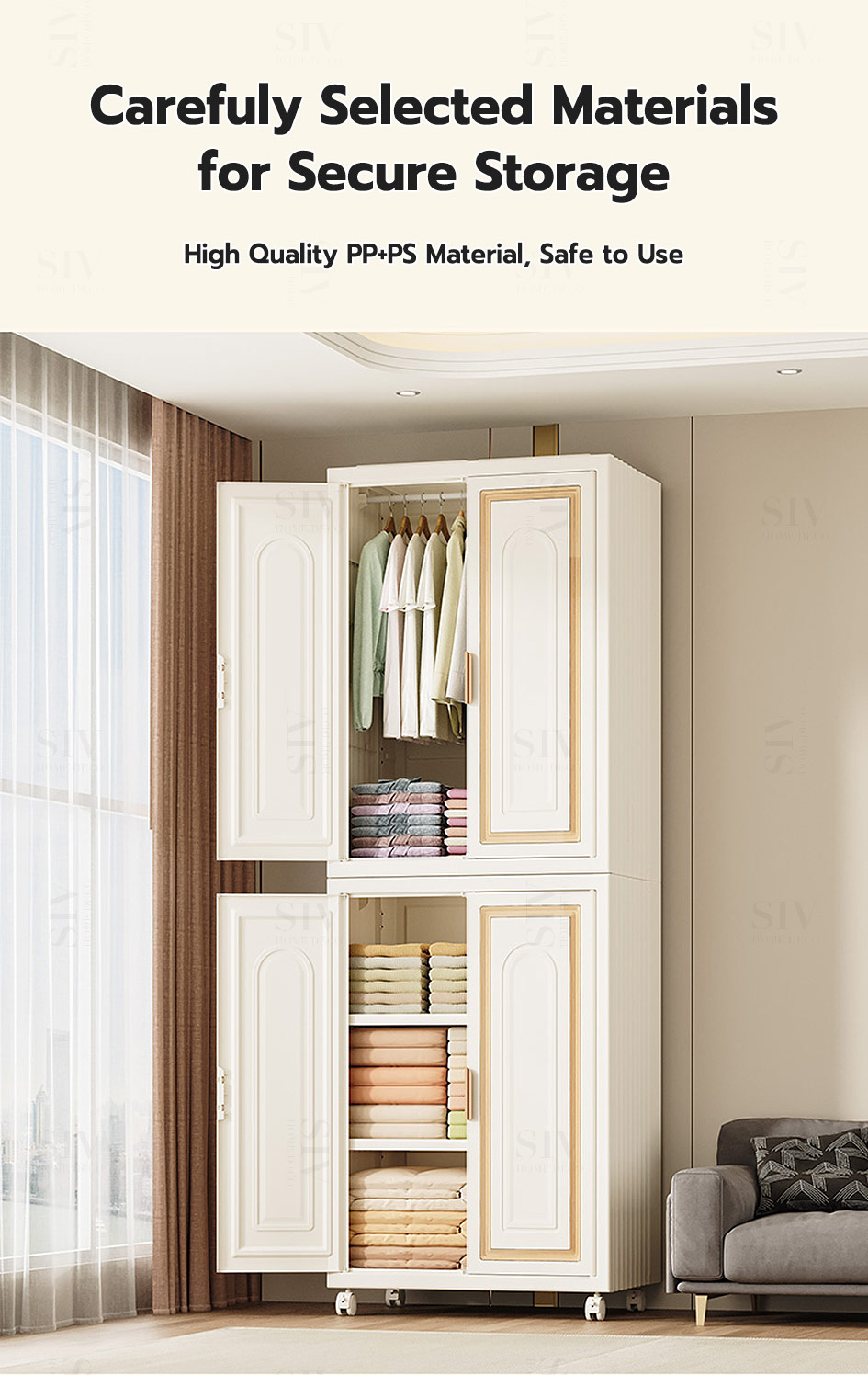 【Jumbo Size】SIV Plastic Cabinet Clothes Storage Wardrobe Cabinet ...