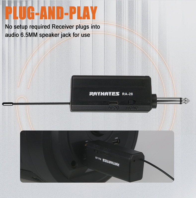 RAYHAYES Original Lapel Microphone Wireless Lavalier Mic With Bodypack ...