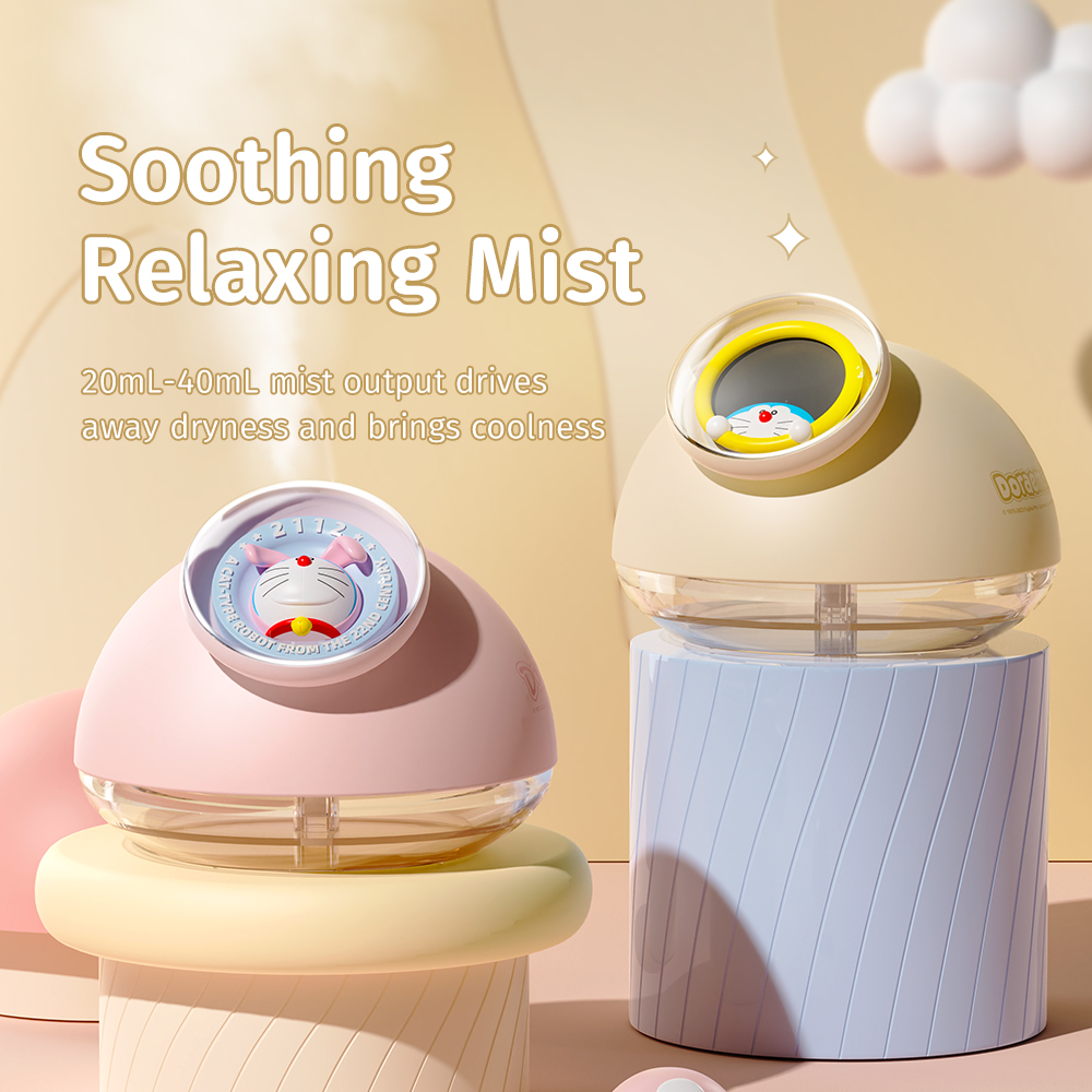 Rock Space Doraemon Cute Desktop Humidifier 160ml RBG Light Two Spray ...