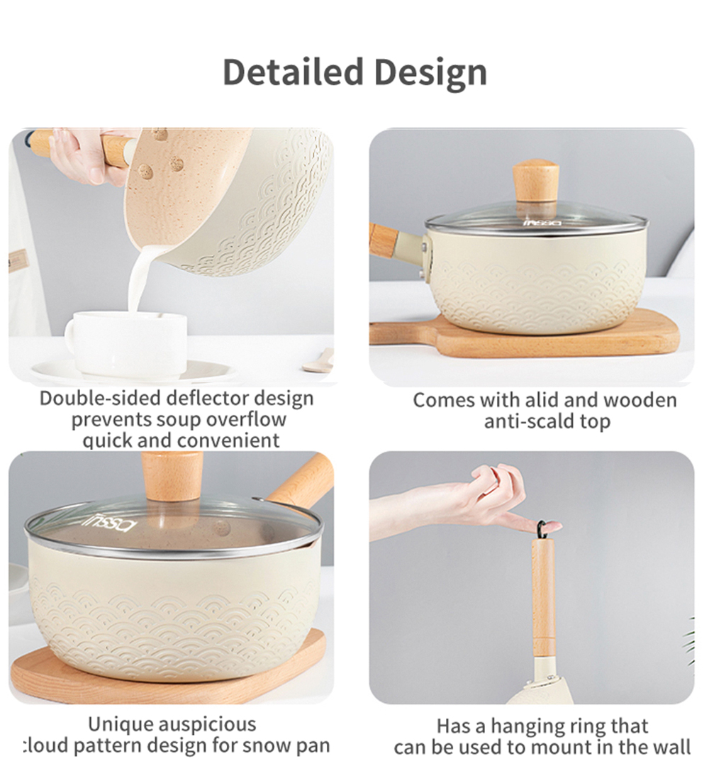 INSSA Saucepan Milk Pan Snow Pan Frying Pan Nonstick Aluminum 18cm/20cm ...