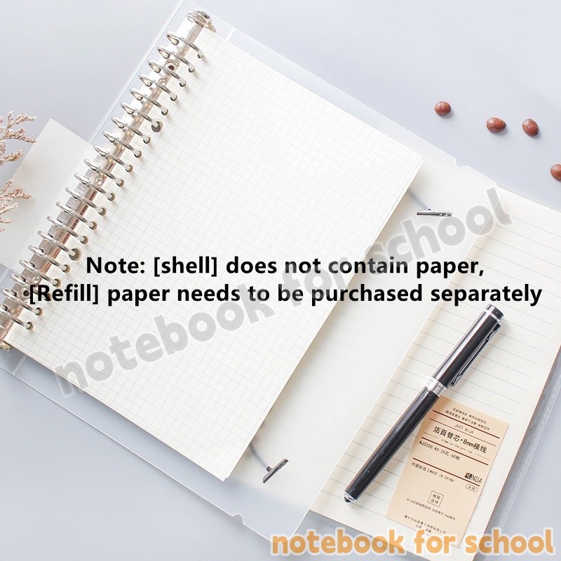 NFS Notebook A5/B5/A4 Refillable Binder Cover Notebook Loose Leaf 60 sheets Binder Notebook ...