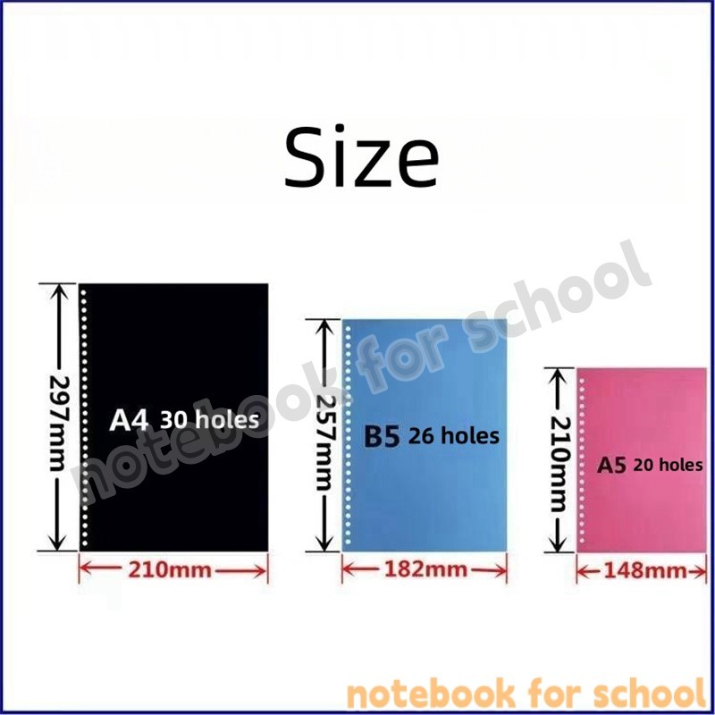 NFS Binder Loose Leaf plastic PP frosted sheet transparent film notebook A5 A4 B5 School ...