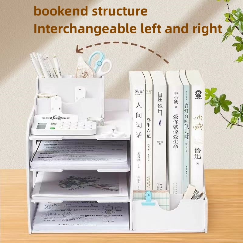 Desktop Storage Box Bookshelf File Rack Office Supplies Bookshelf ...
