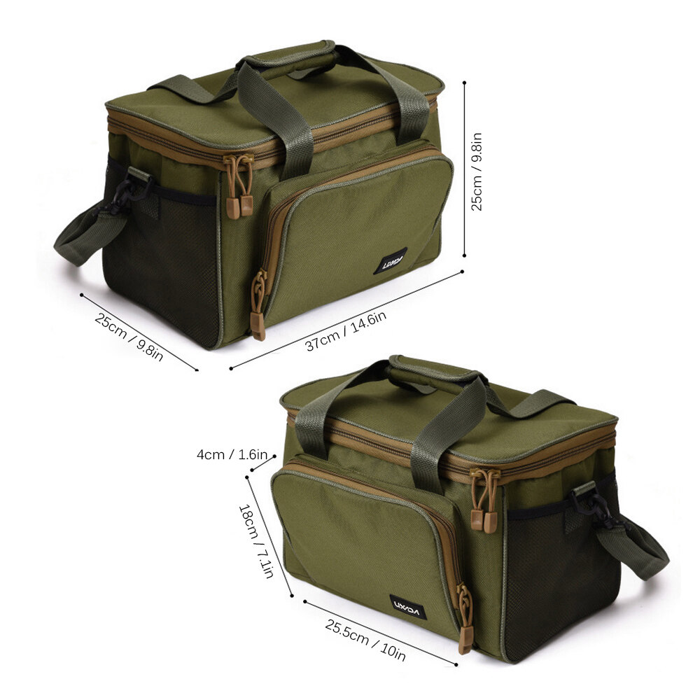 Portable Multifunctional Canvas Fishing Shoulder Bag Pack Fishing ...