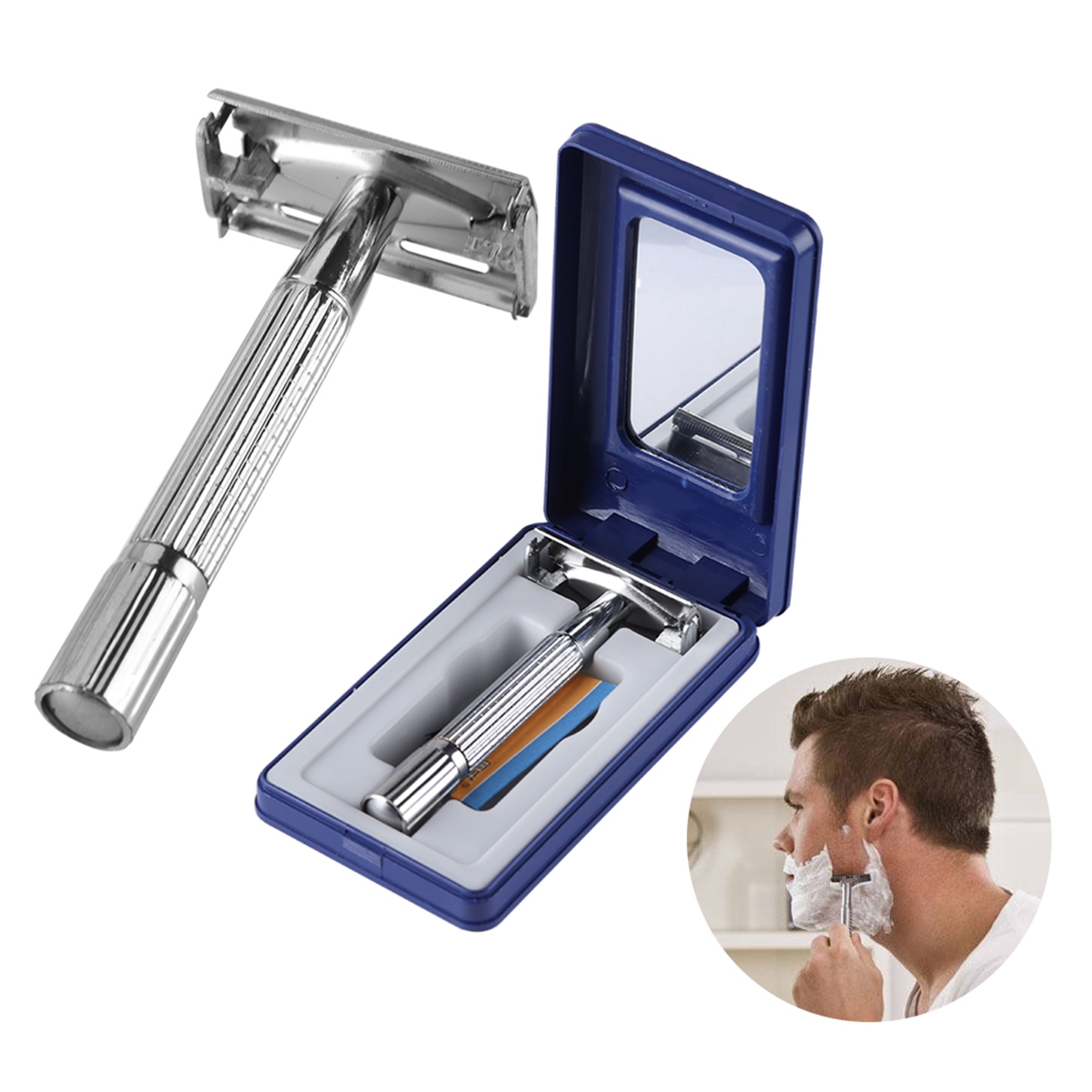 Manual Shaver For Men, Classic Stainless Steel Safety Razor Shaver With ...