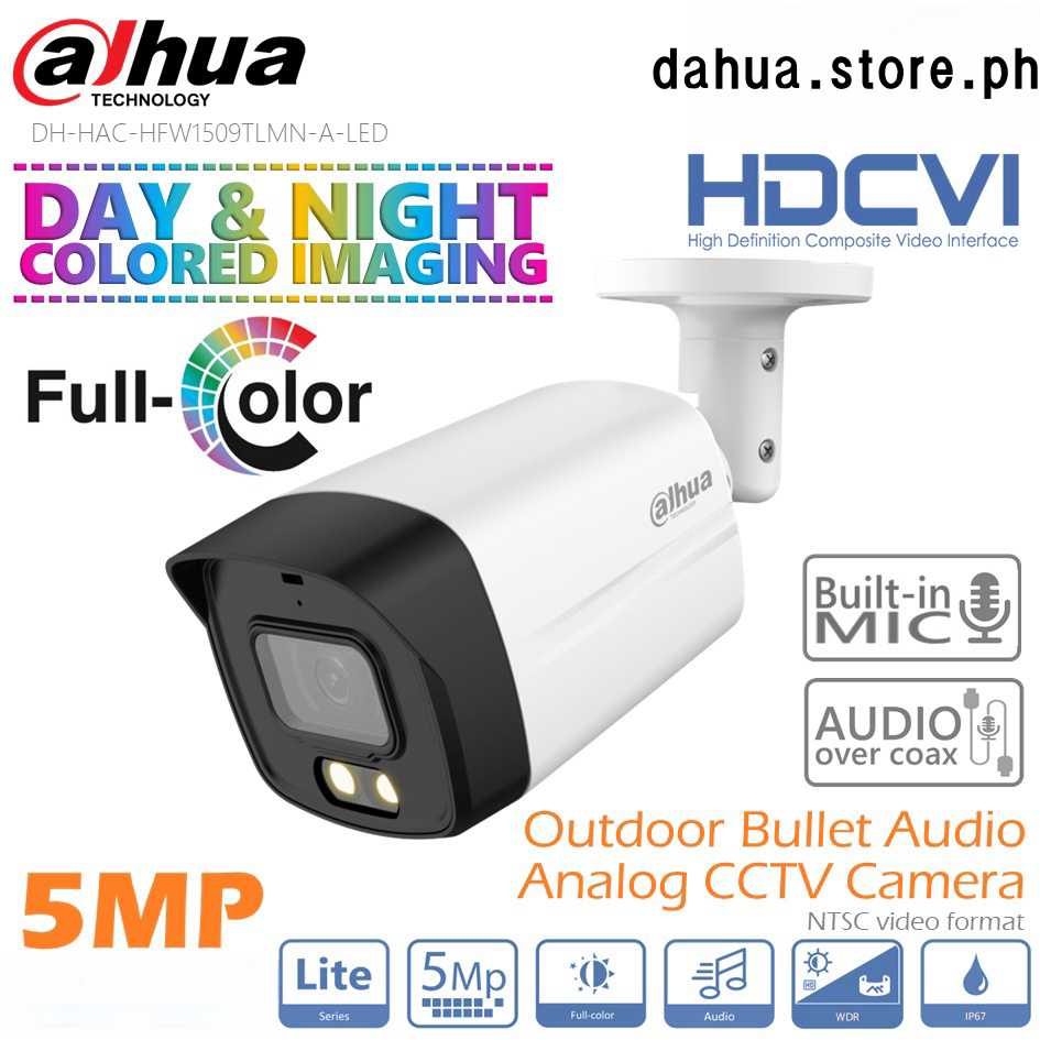 Dahua HD 5MP Full-color IR Bullet CCTV Camera Wired Outdoor Weatherproof Night Vision Security ...