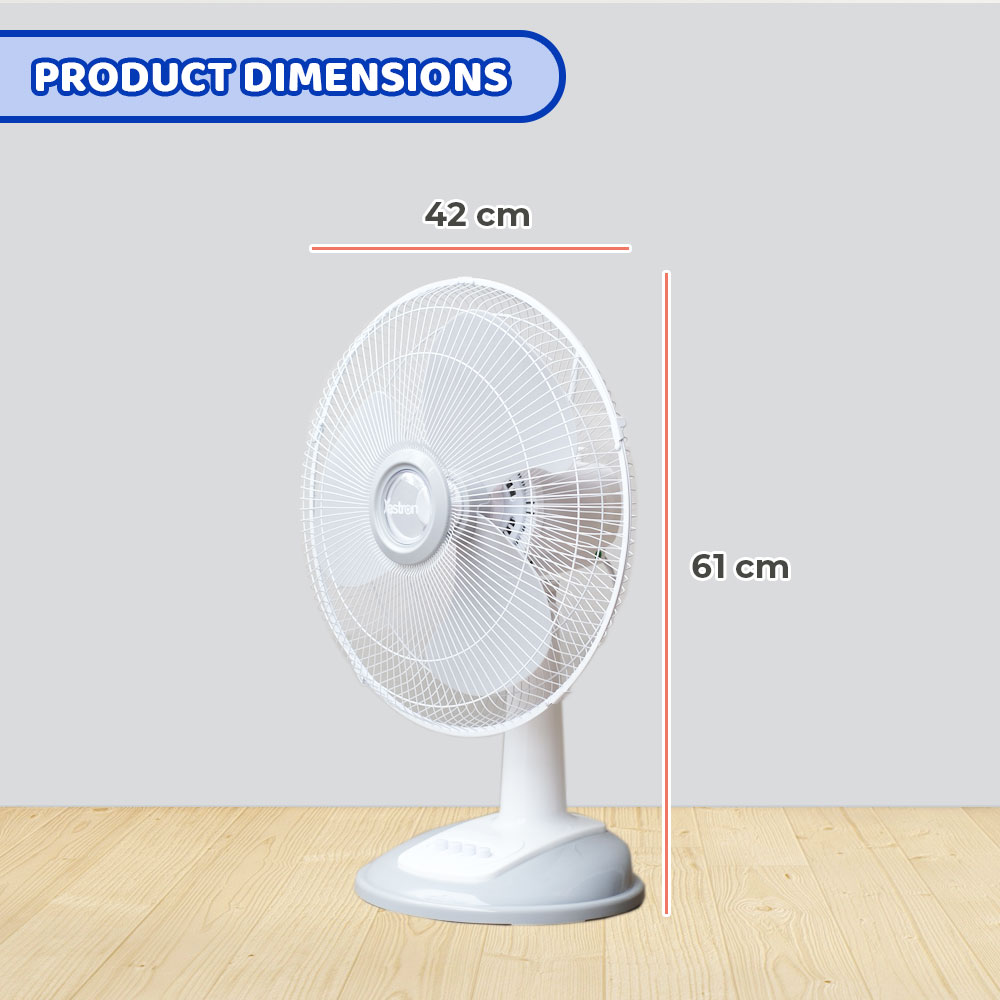 Astron PUMA 16" Electric Desk Fan - Gray | Durable Plastic Blade | Cool ...