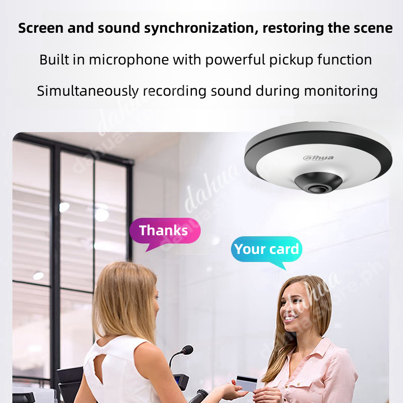 Dahua 360° 5MP HDCVI IR-Fisheye Camera With Audio CCTV Panoramic ...