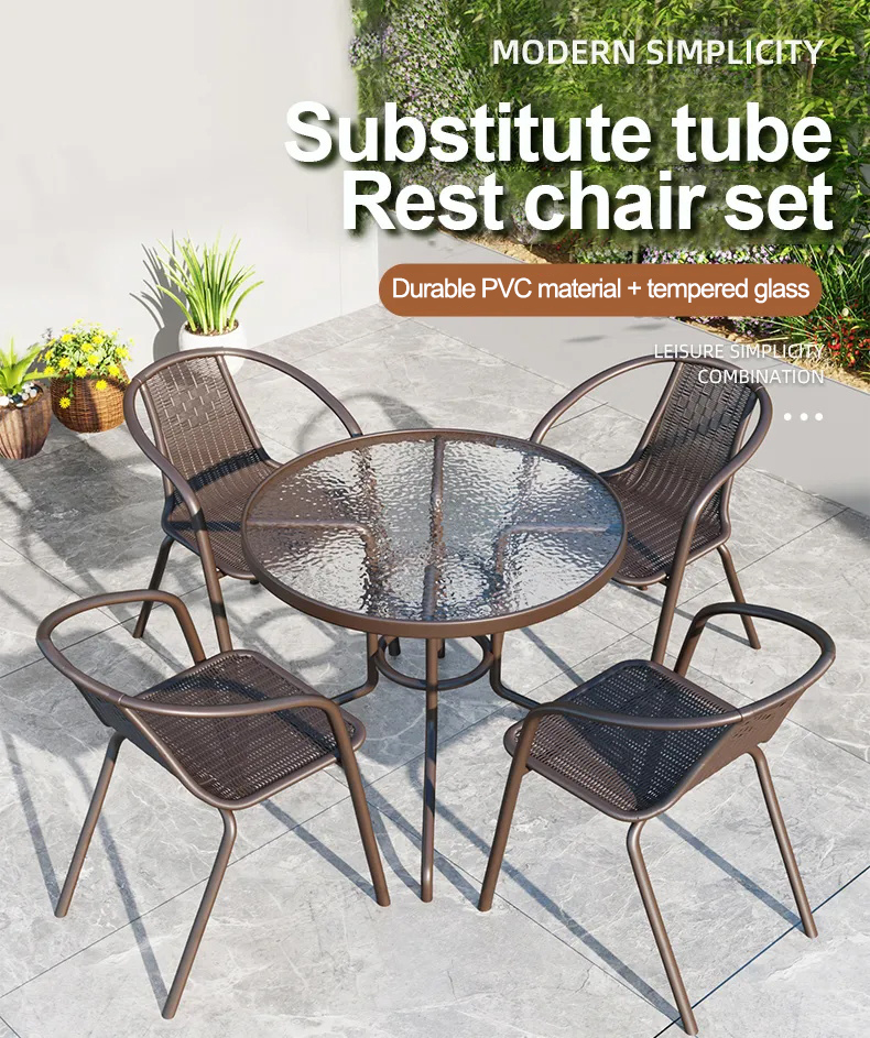 Outdoor leisure balcony table and chair combination 5-piece set ...