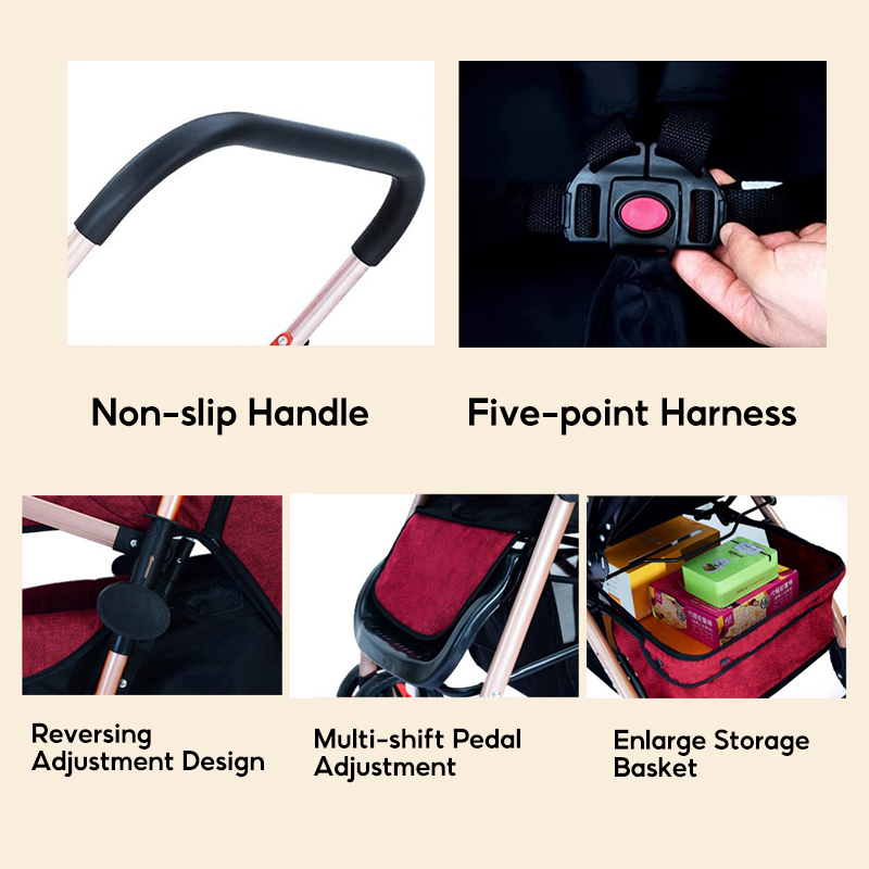 Foldable lightweight stroller Reversible handle two way Baby Stroller ...