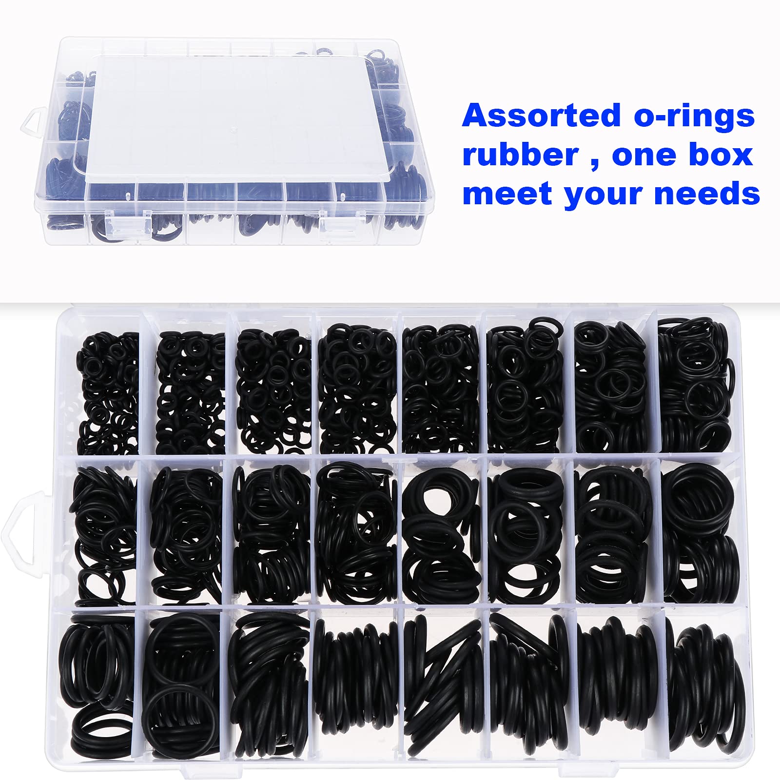 1200/225pcs Rubber O Rings Assortment Kit Set for Faucet Pressure ...