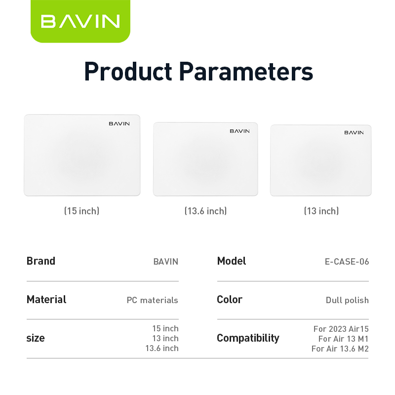 BAVIN C06 Laptop Case w/ Keyboard Film Suitable For Macbook Air 13.6 ...