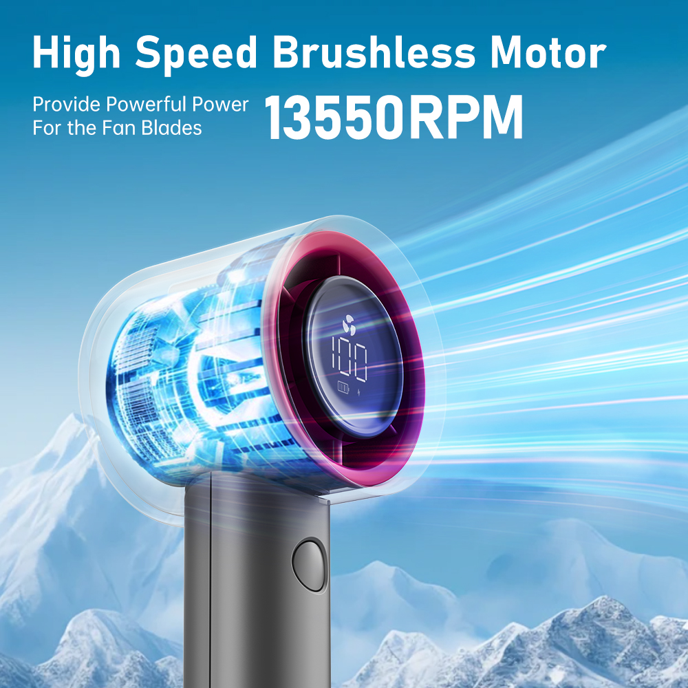 Orashare HF04 Mini Fan Rechargeable High Speed Turbo Strong Wind 5 Gear ...