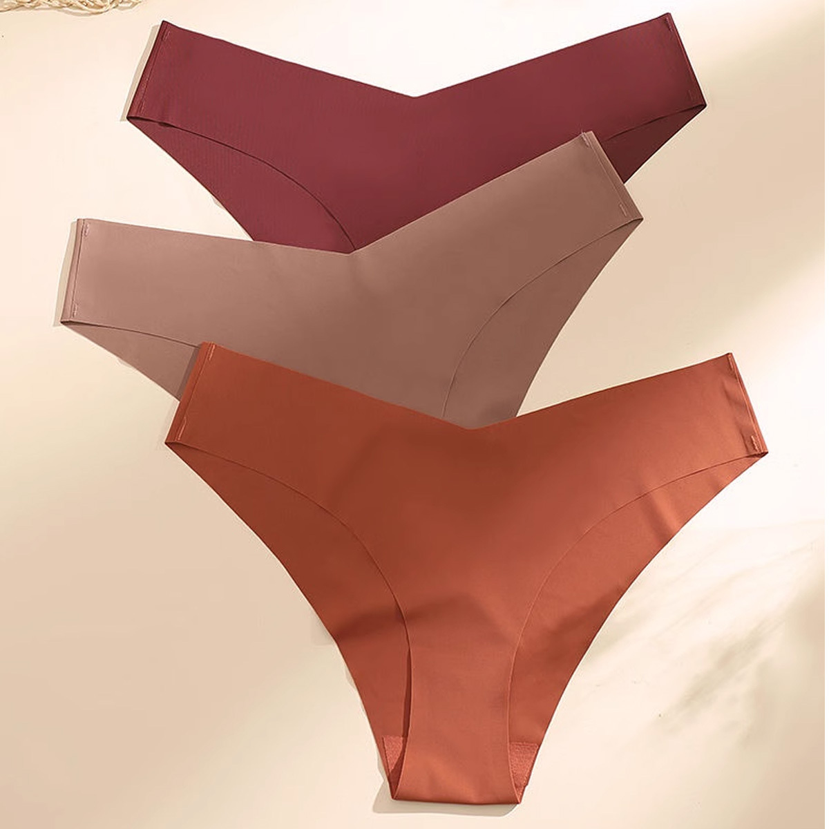 #6pcs T-string Seamless Ice silk V-Shaped Waist Sexy Underwear Pure ...