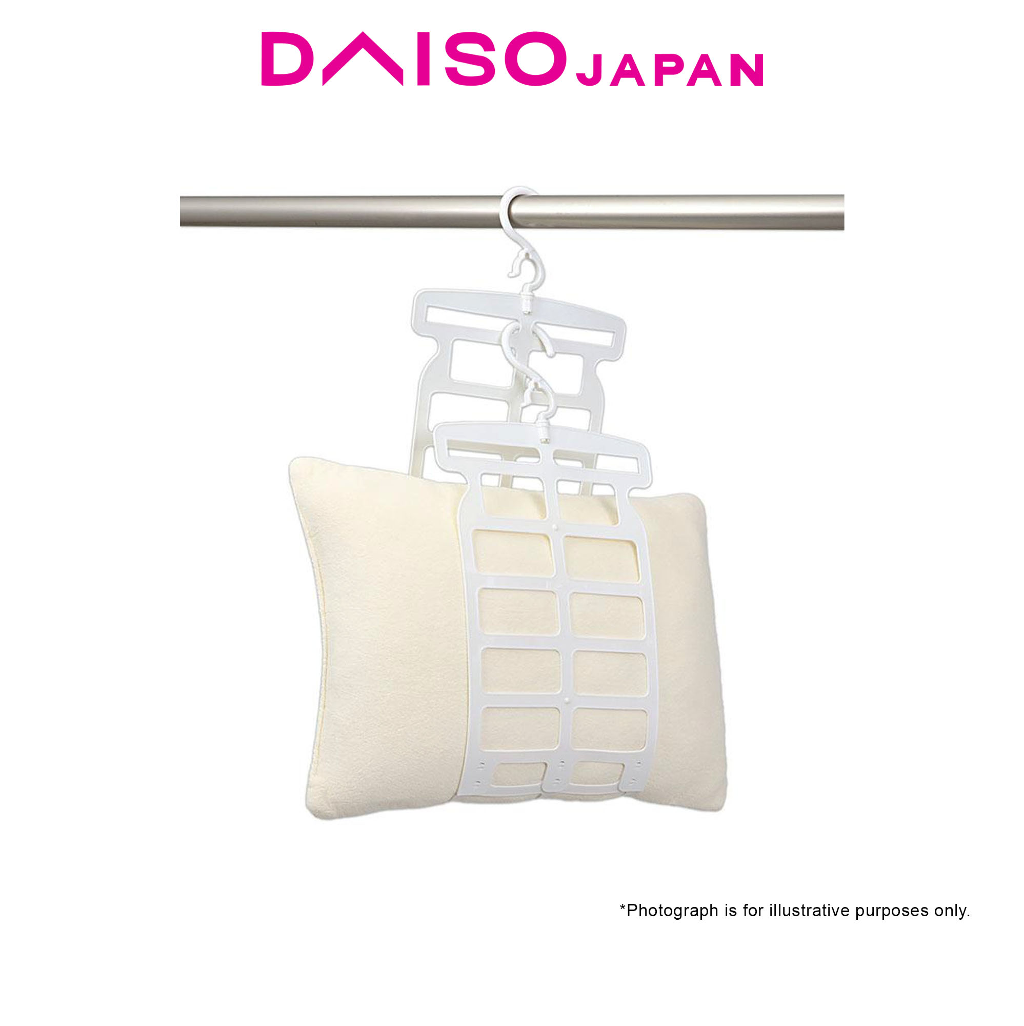 Daiso White Pillow Drying Hanger (2 pieces) | Shopee Philippines