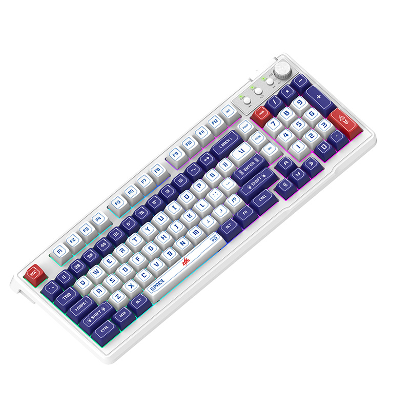 Zeus Wired Gaming Keyboard Mecha Gundam Style 98 Keys USB Mechanical ...