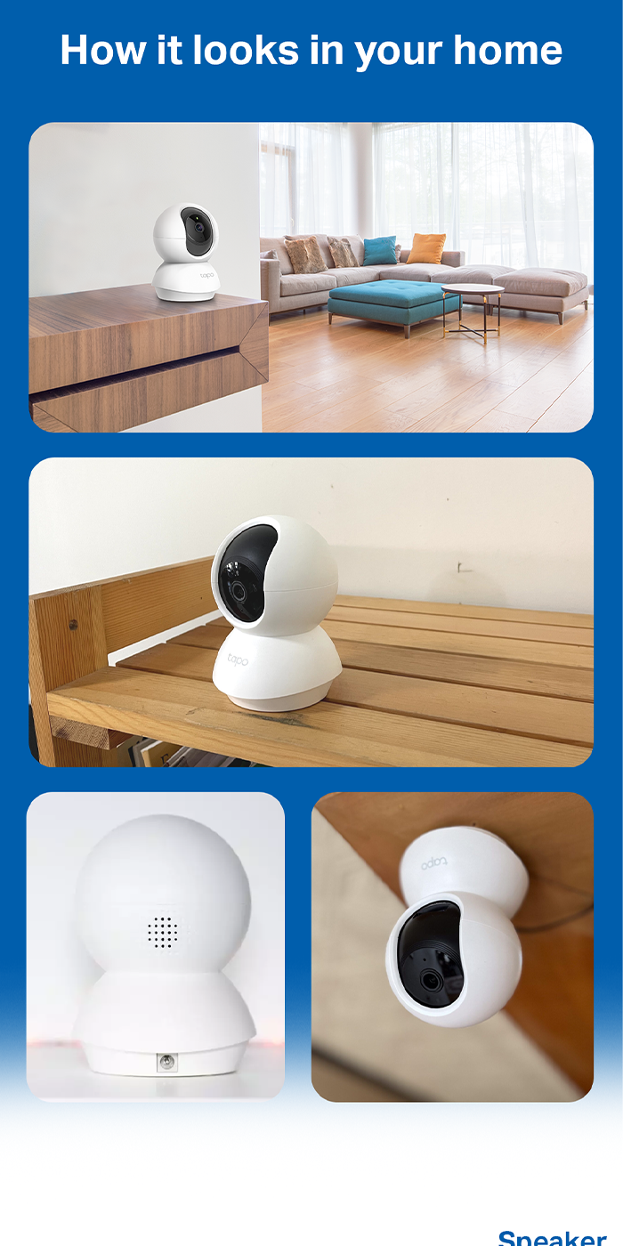 TP-Link Tapo TC71 2K 3MP 360° Pan/Tilt Home Security Indoor Wi-Fi CCTV ...